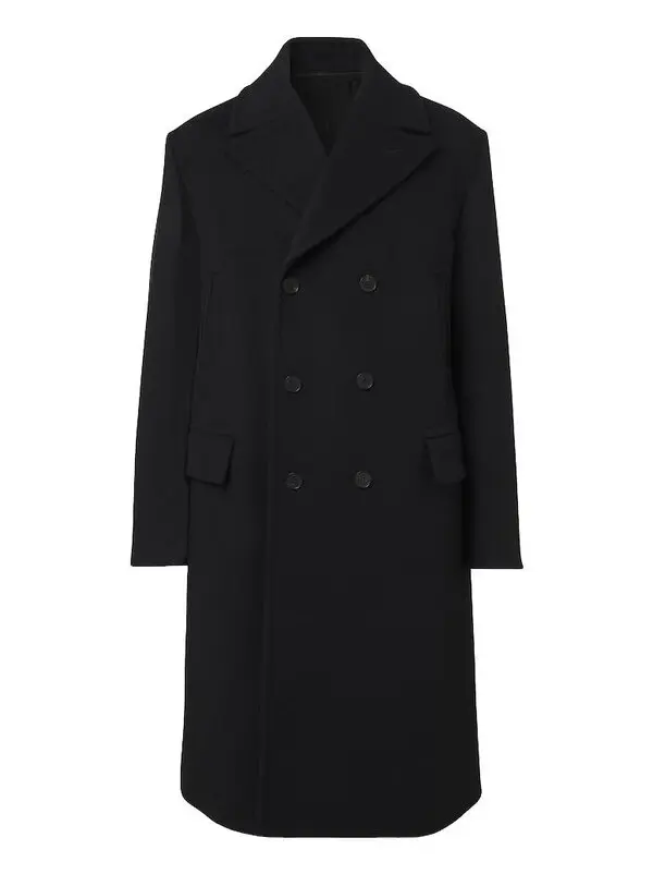 Fendi Double-breasted Wool Coat - Black