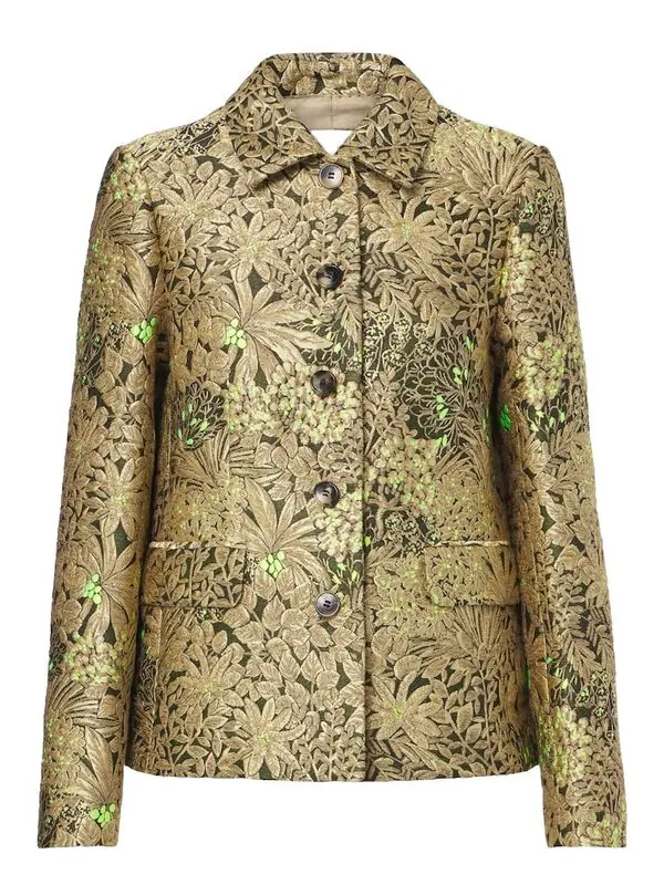 Dries Van Noten Floral Jacquard Jacket - Gold