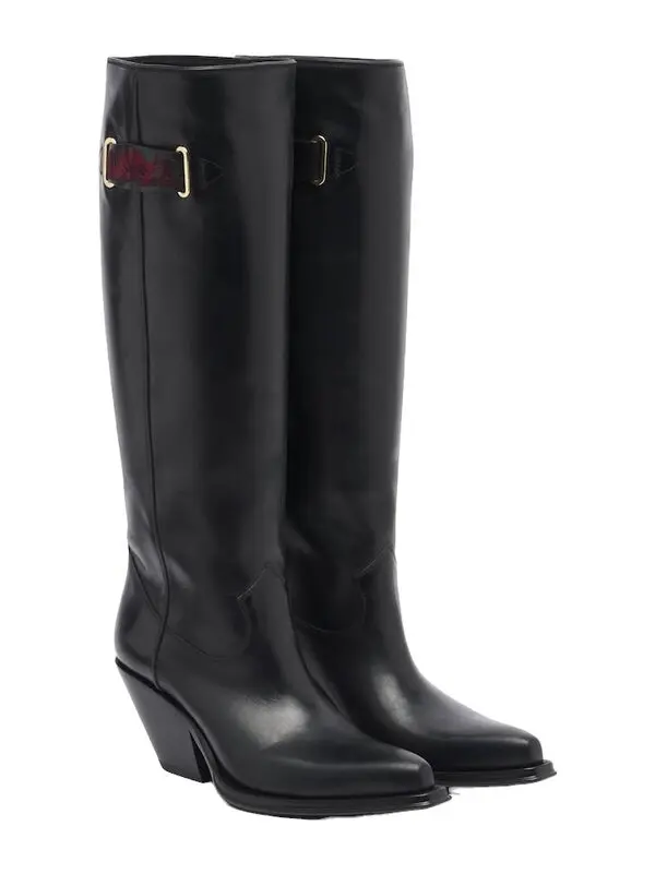 Chloé Azelan Leather Knee-high Boots - Black