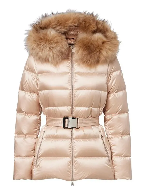Moncler Cupidones Shearling-trimmed Down Jacket - Beige