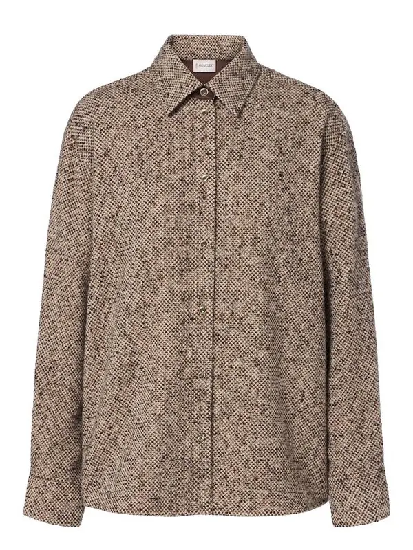 Moncler Wool-blend Tweed Overshirt - Brown