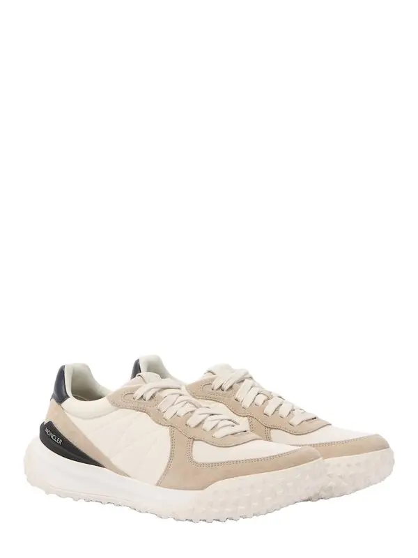 Moncler Corso Suede-trimmed Quilted Sneakers - White