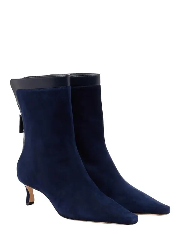 Manolo Blahnik Zufavis Suede Ankle Boots - Blue