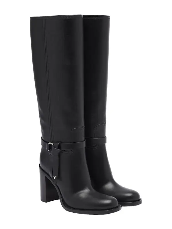 Fendi Leather Knee-high Boots - Black