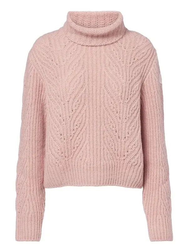 Moncler Wool, Alpaca, And Cashmere Turtleneck Sweater - Pink