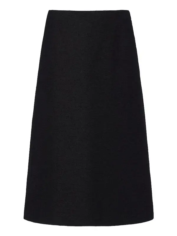 Fendi Wool-blend Bouclé Midi Skirt - Black