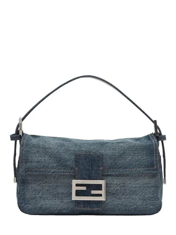Fendi Baguette® 26424 Small Denim Shoulder Bag - Blue