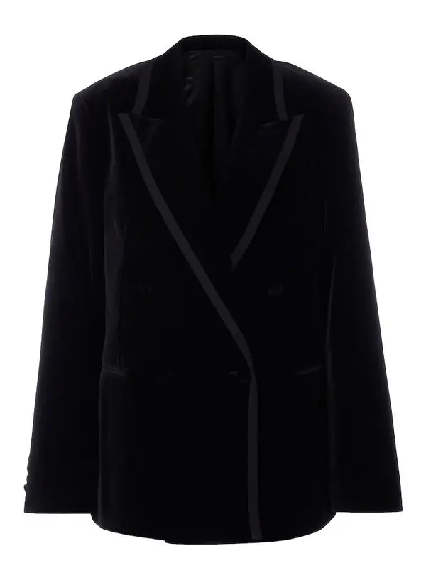 Fendi Double-breasted Velvet Blazer - Black