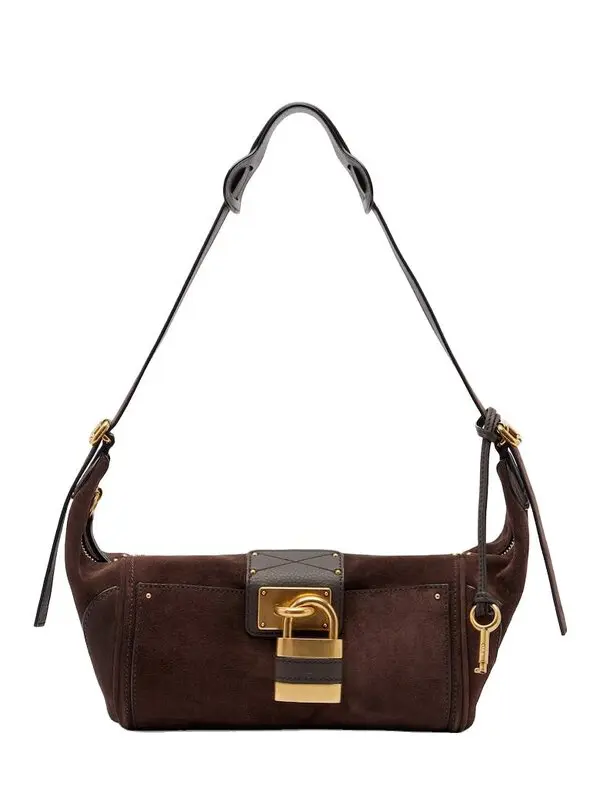 Chloé Paddington Mini Suede Shoulder Bag - Brown