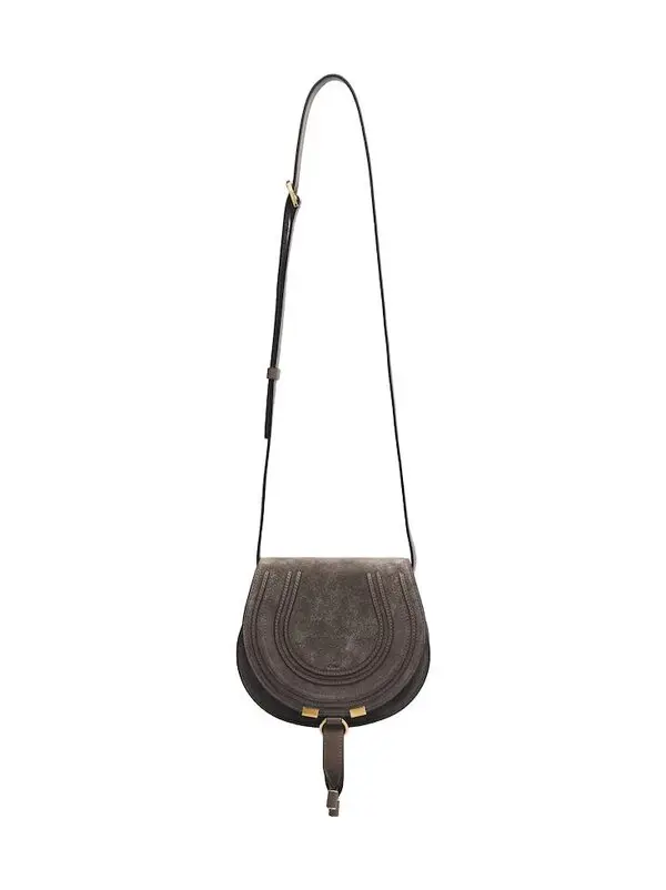Chloé Marcie Small Suede Crossbody Bag - Grey