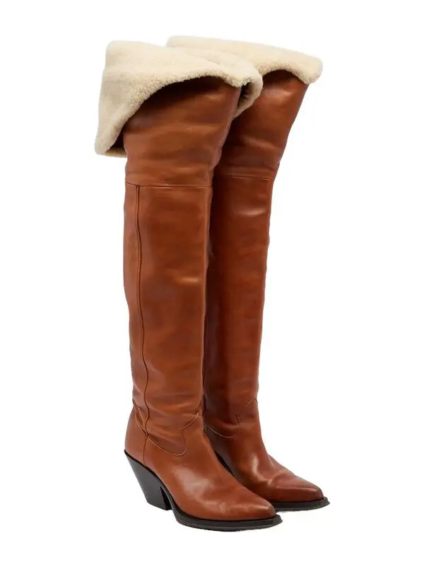 Chloé Azelan Leather Over-the-knee Boots - Brown