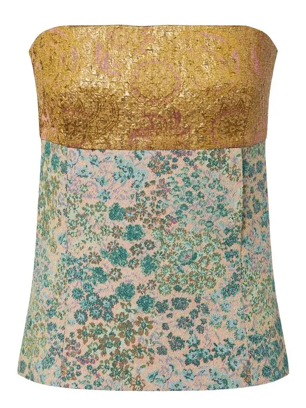 Dries Van Noten Jacquard Bustier - Multicoloured