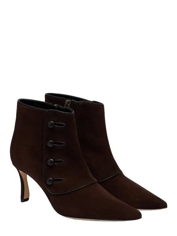 Manolo Blahnik Vivés Suede Ankle Boots - Brown