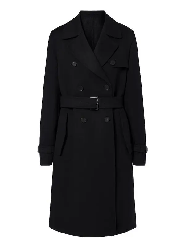 Fendi Double-breasted Wool Coat - Black