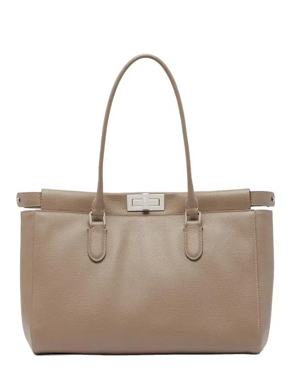 Fendi Peekaboo® Small Leather Shoulder Bag - Beige