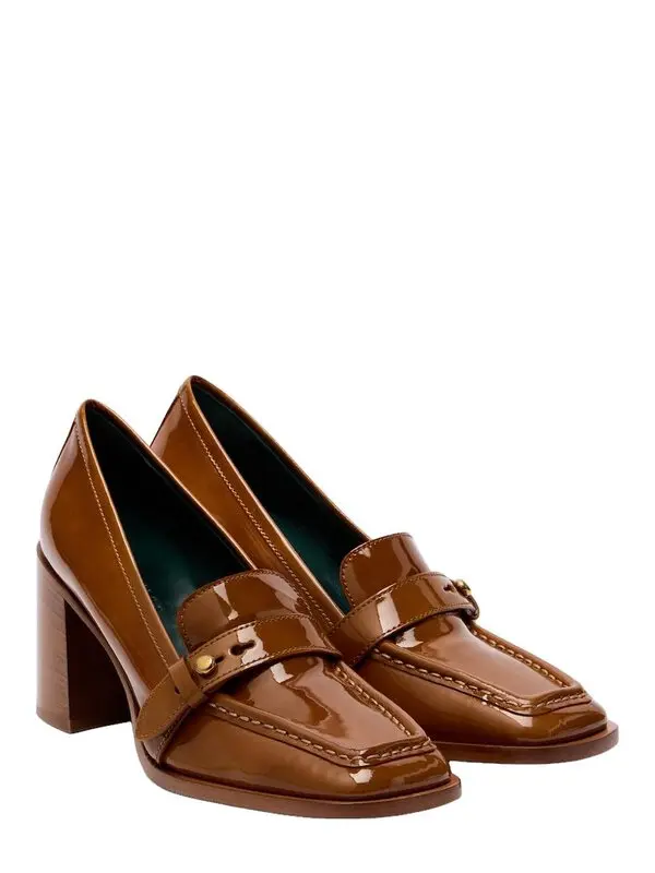 Zimmermann Astor Patent Leather Loafer Pumps - Brown