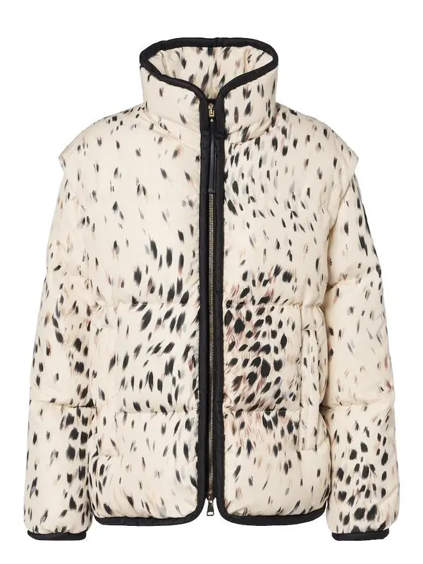 Moncler Printed Technical Down Jacket - Beige
