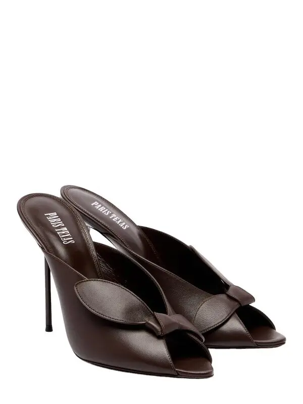 Paris Texas Lidia Bow-detail Leather Mules - Brown