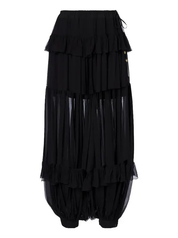 Chloé Silk Chiffon Balloon Pants - Black