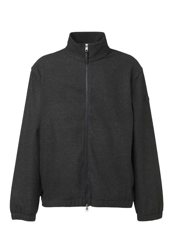 Moncler Leather-trimmed Bomber Jacket - Grey