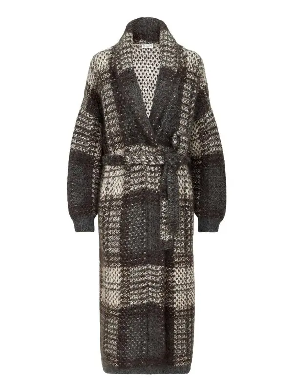 Brunello Cucinelli Wool Long Cardigan - Multicolor