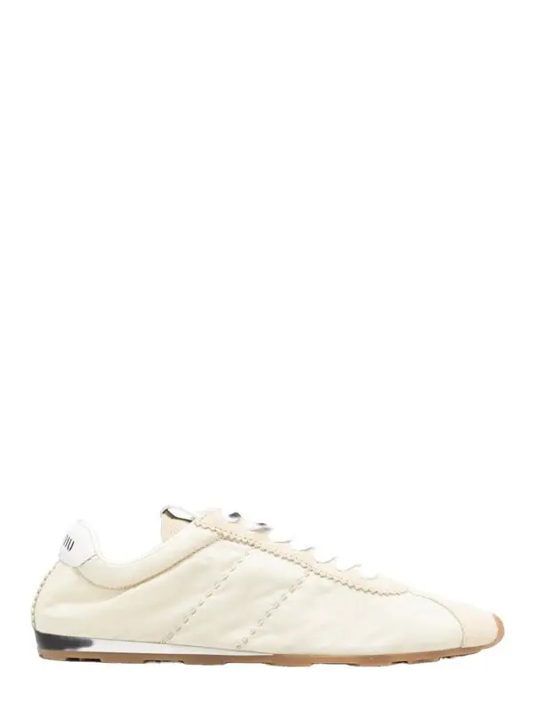 Miu Miu Plume Nylon And Leather Sneakers - Multicolor