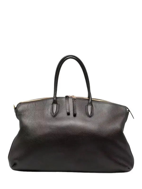 Borsalino Grained-texture Duffle Bag - Brown