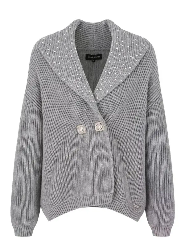 IZAAK AZANEI Toteme Pearl-embellished Oversized Cardigan - Grey