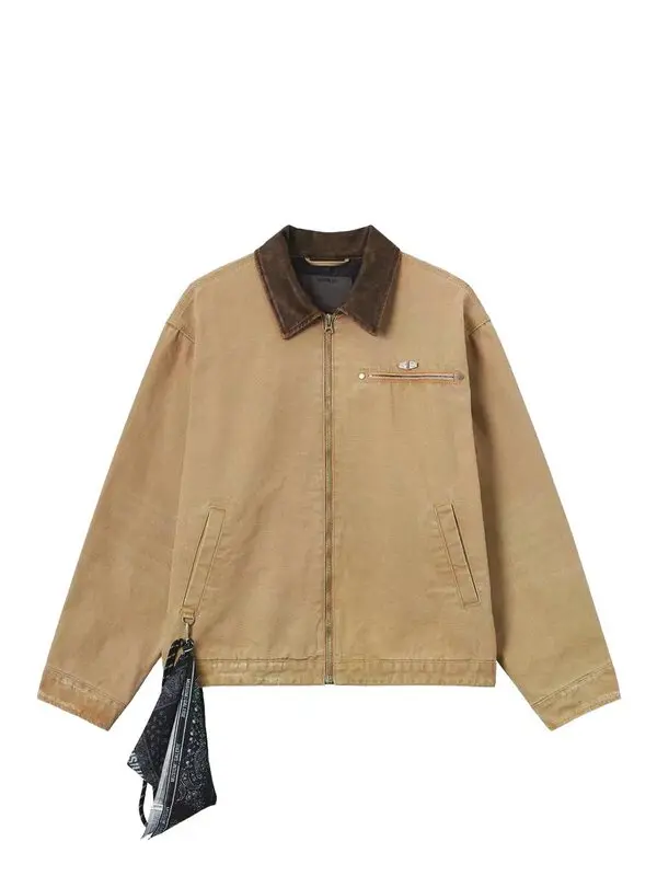 MUSIUM DIV. Contrasting-collar Zip-up Jacket - Neutrals
