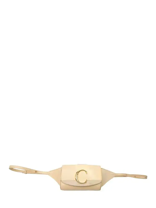 Chloé 2019 Calfskin And Suede C Belt Bag - Neutrals