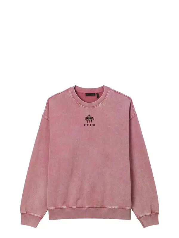 FIVE CM Logo-print Acid-wash Sweatshirt - Pink