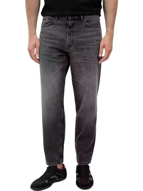 Hugo Faded Logo-patch Jeans - Grey