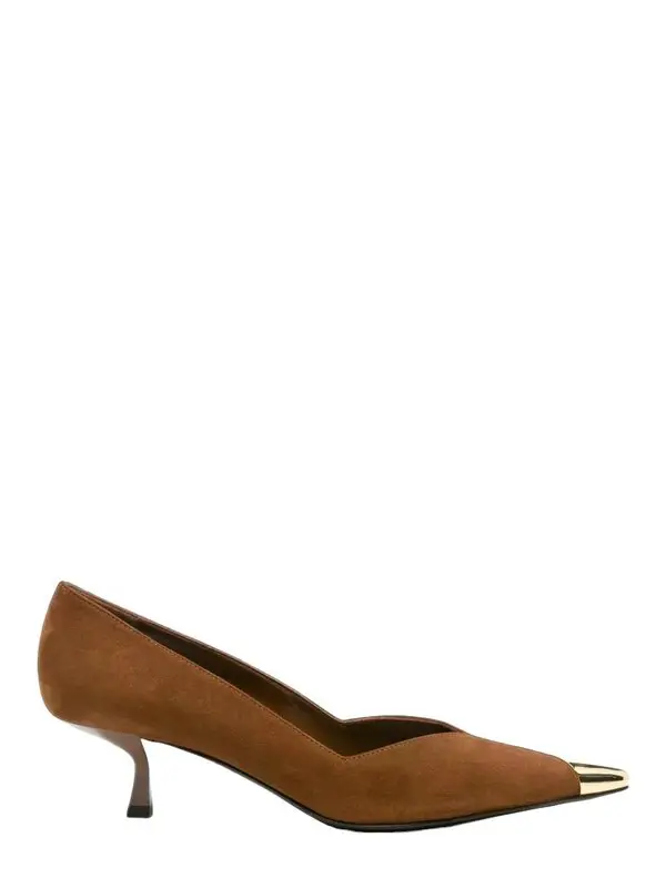 GIUSEPPE ZANOTTI Metal-tip Kitten-heel Pumps - Brown