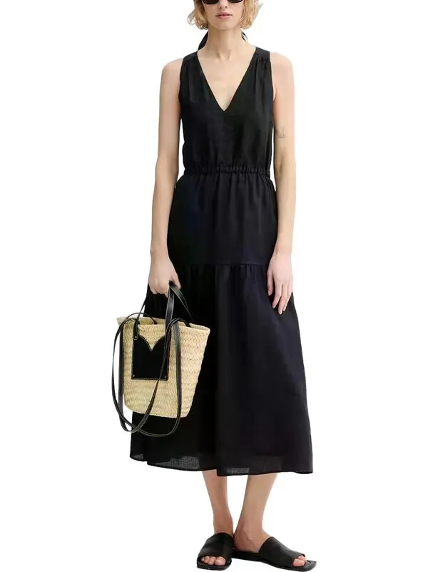 Marc O'polo Tiered Crossover-strap Dress - Black