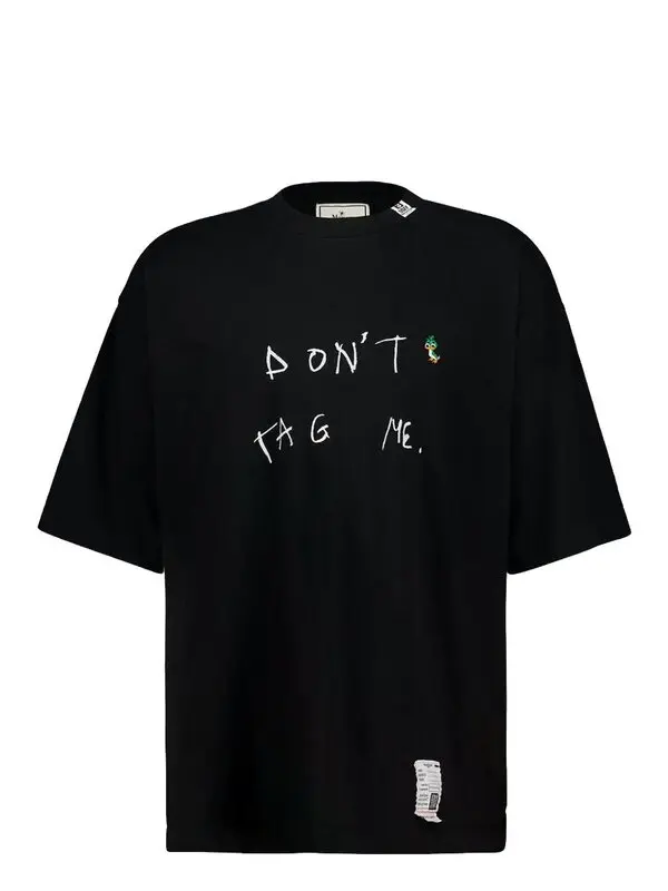 Mihara Yasuhiro Don't Tag Me. Printed Cotton T-shirt - Black