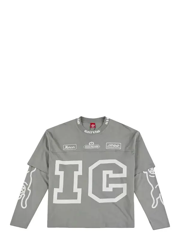 ICECREAM Strawberry Long-sleeve Knit Tee - Grey