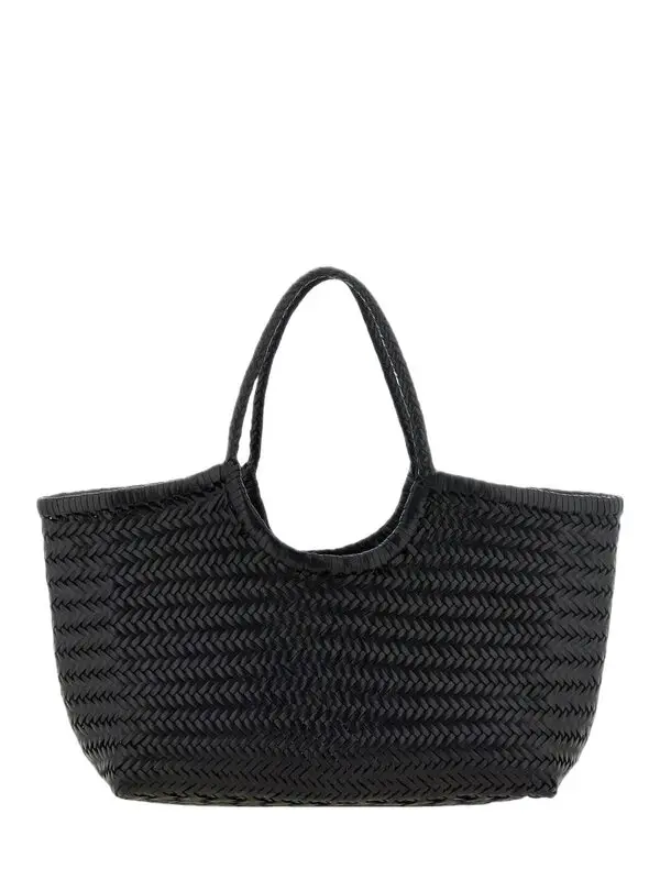 Dragon Diffusion Big Nantucket Woven Leather Shoulder Bag - Black