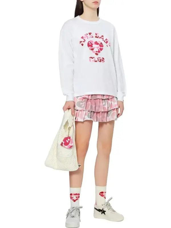 AAPE BY *A BATHING APE Camouflage-print Tiered Mini Skirt - Pink