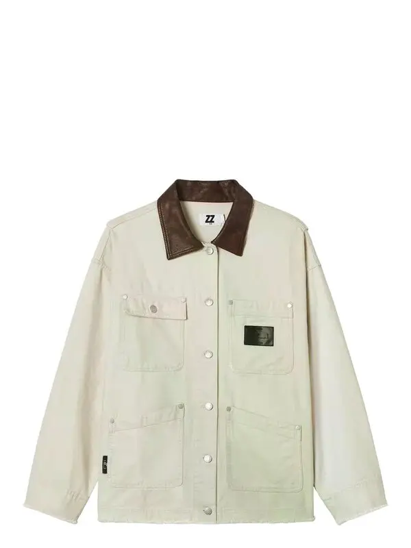 Izzue Raw-edge Contrast-collar Jacket - Neutrals