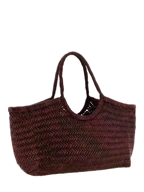 Dragon Diffusion Big Nantucket Woven Leather Shoulder Bag - Red