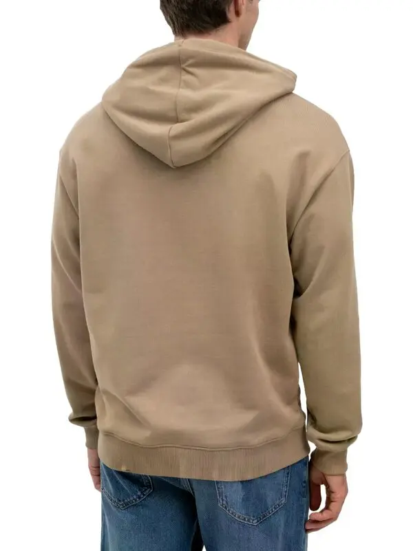 Hugo Rose-embroidered Hoodie - Neutrals