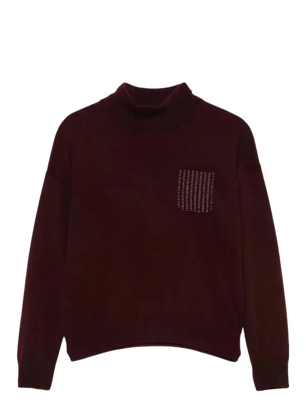 Peserico Bead-embellished High-neck Sweater - Red