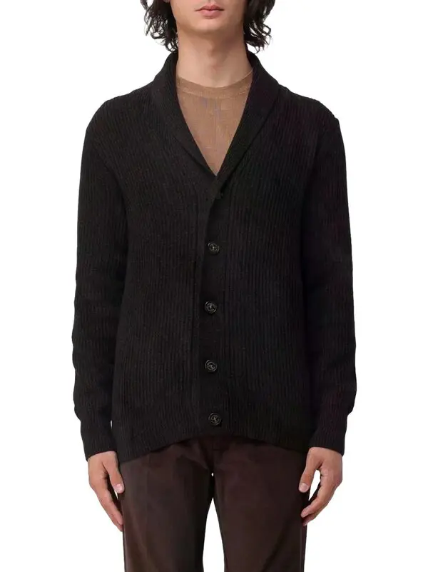 BROOKSFIELD Button-down Shawl-collar Cardigan - Brown