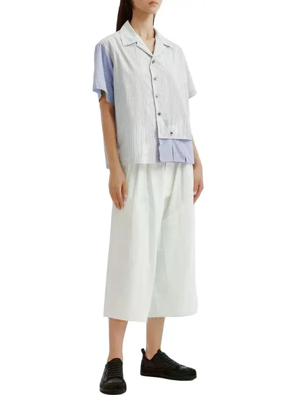 Y’s Striped Panelled Shirt - White