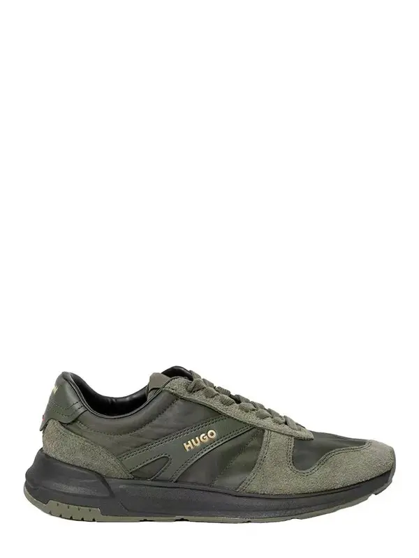 Hugo Logo-print Panelled Sneakers - Green