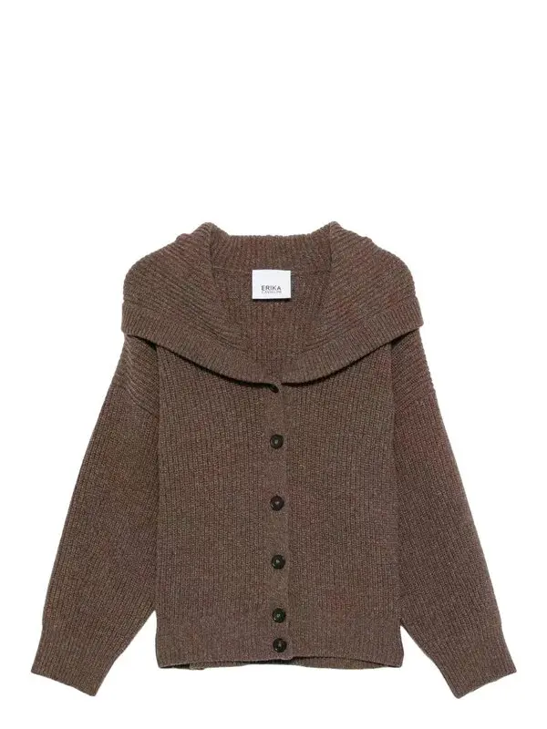 Erika Cavallini Donato Hooded Ribbed-knit Cardigan - Brown