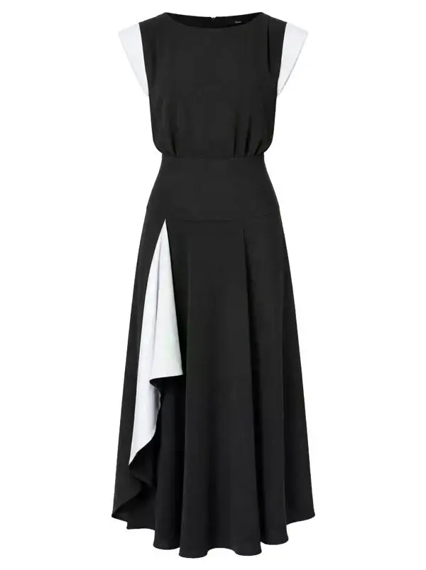 Karl Lagerfeld Draped Panelled Midi Dress - Black