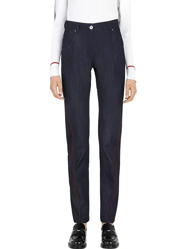 FERRAGAMO Contrast-stitch Trousers - Blue