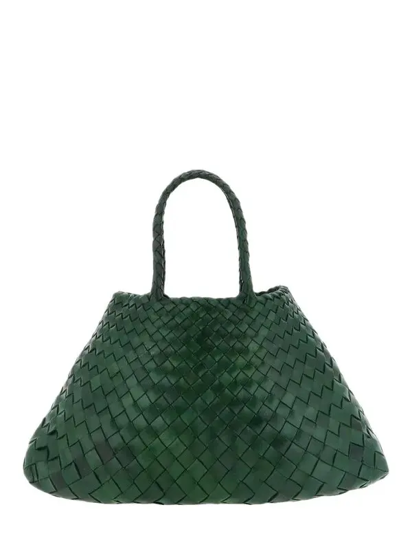 Dragon Diffusion Small Santa Croce Woven Leather Tote Bag - Green