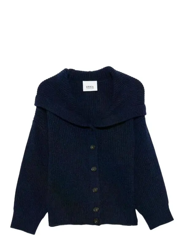 Erika Cavallini Donato Ribbed-knit Hooded Cardigan - Blue
